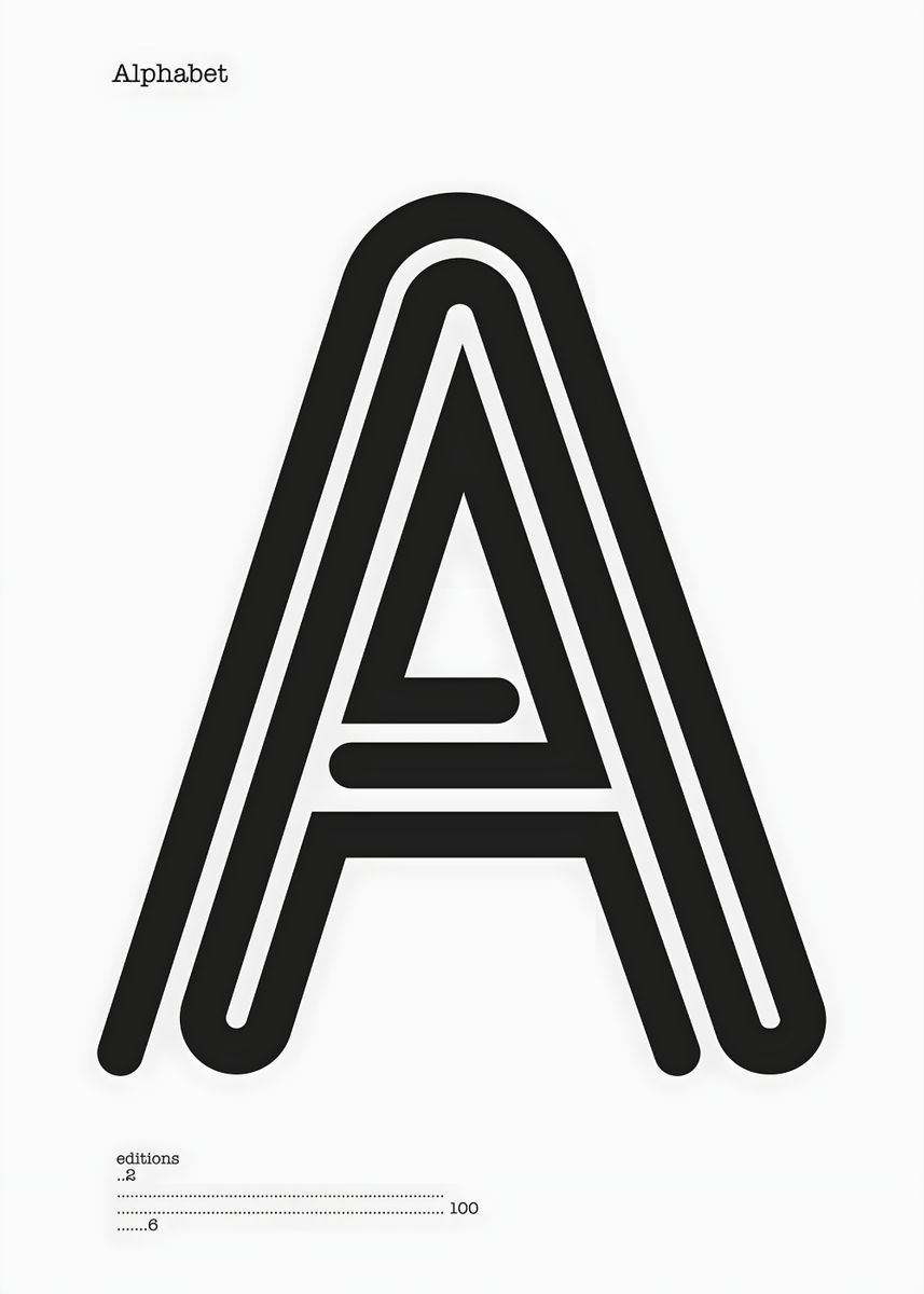 'Type A' Poster, picture, metal print, paint by Izu | Displate