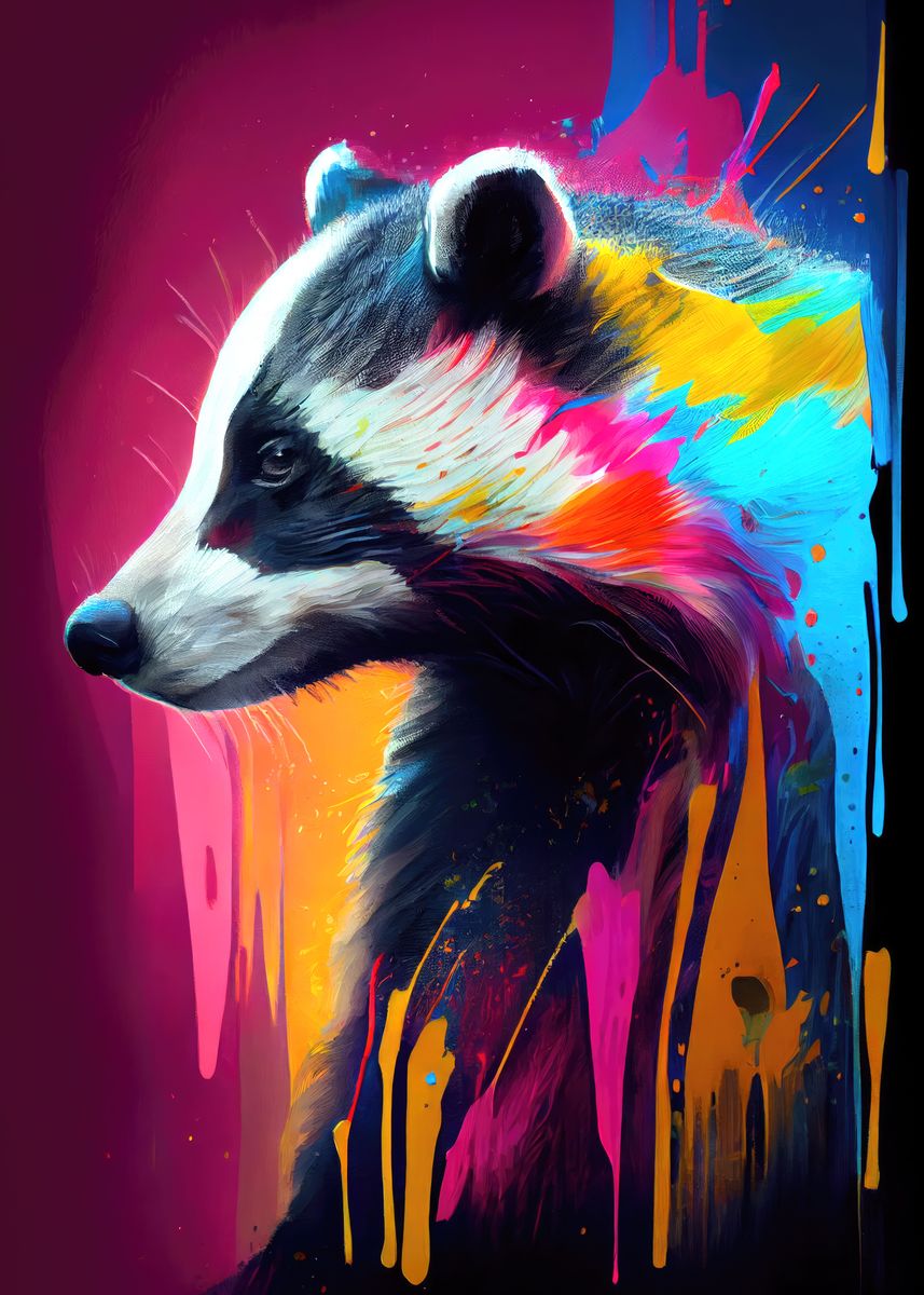 'The Insistent Badger' Poster, picture, metal print, paint by Kingdom ...