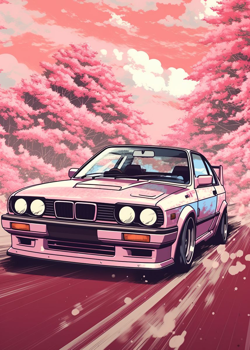 'Trending Retro Racing Car' Poster, picture, metal print, paint by ...