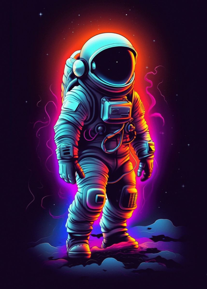 'People Wearing Space Suit' Poster, picture, metal print, paint by P U ...
