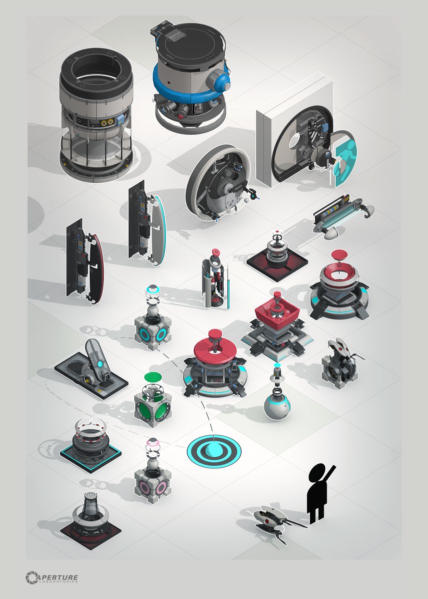 'Portal Elements' Poster, picture, metal print, paint by Portal Game ...