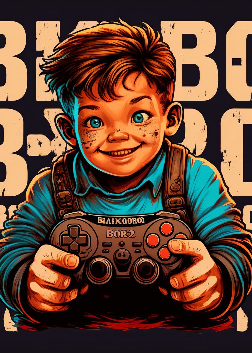 'baby gaming' Poster by prasojo art | Displate