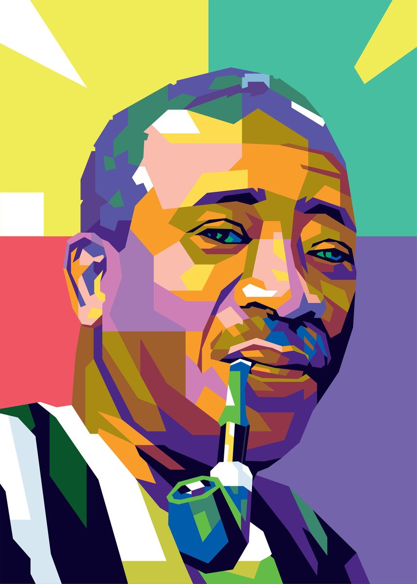 'Ousmane Sembene' Poster, picture, metal print, paint by Ananda Praj ...