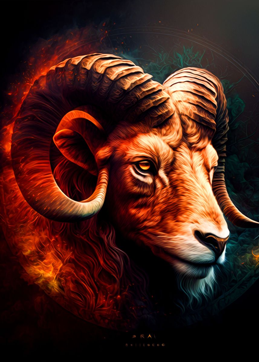 'Goat' Poster, picture, metal print, paint by Anie Romanok | Displate