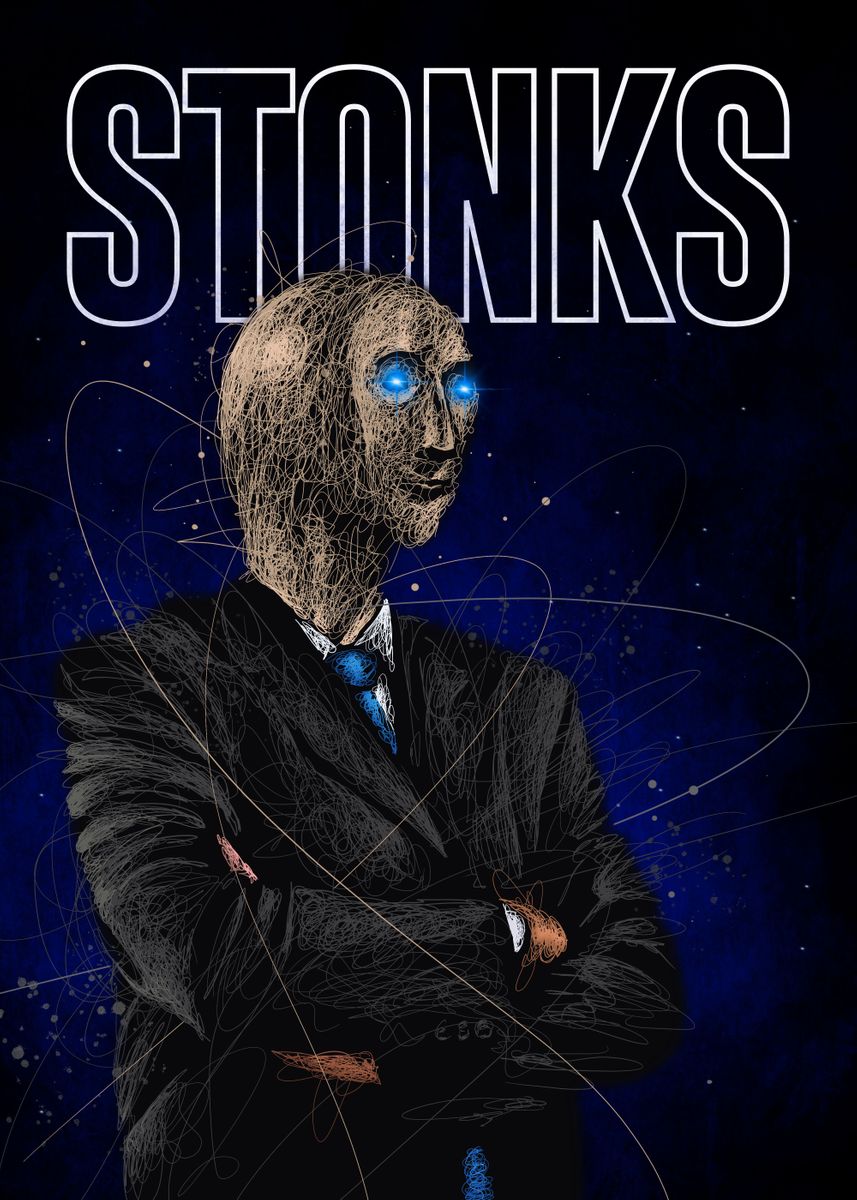 'stonks' Poster, picture, metal print, paint by yunur mawan | Displate