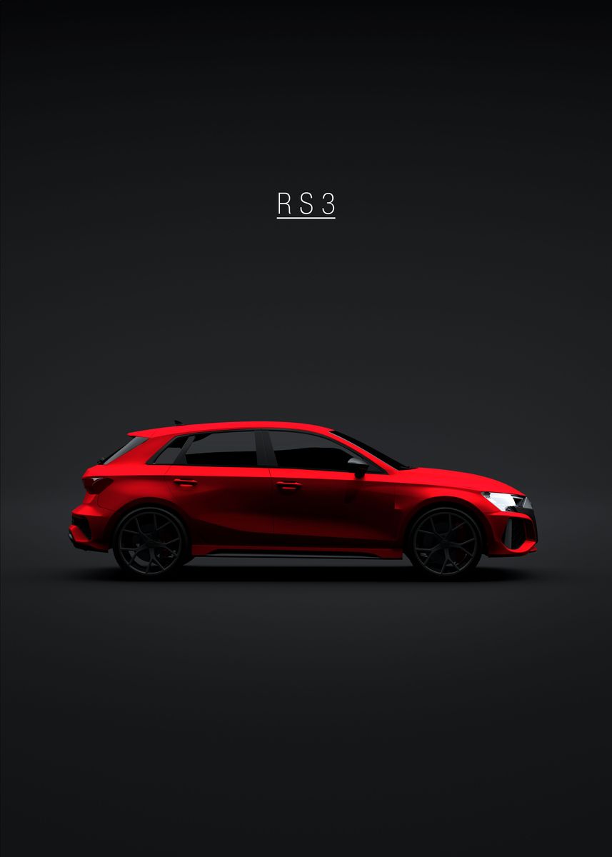 'Audi RS3 2021 8Y Red' Poster, picture, metal print, paint by 21 MXM ...