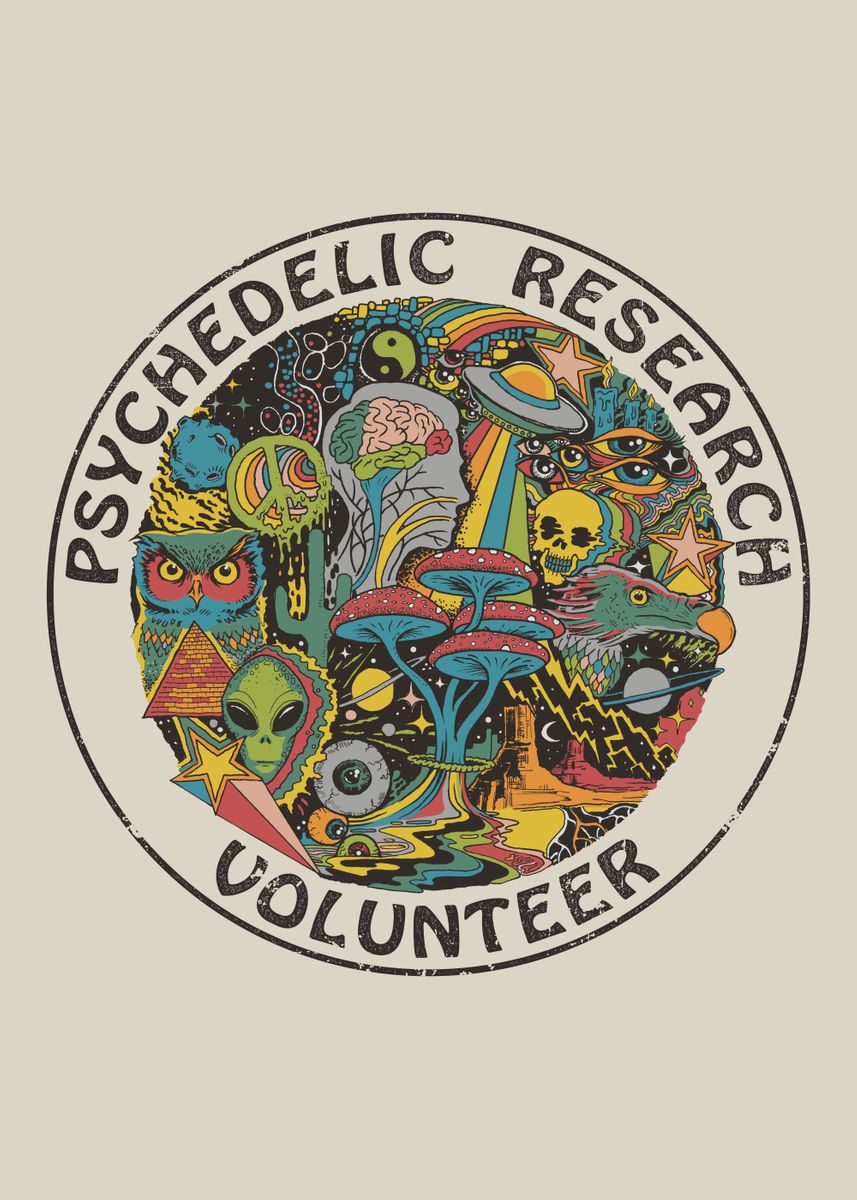 'Psych research volunteer' Poster, picture, metal print, paint by ...
