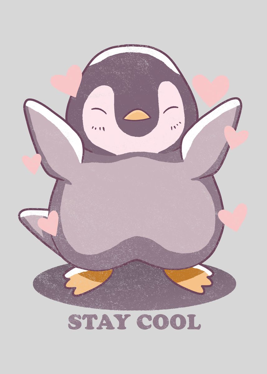 'Stay Cool penguin' Poster, picture, metal print, paint by Fanfreak ...