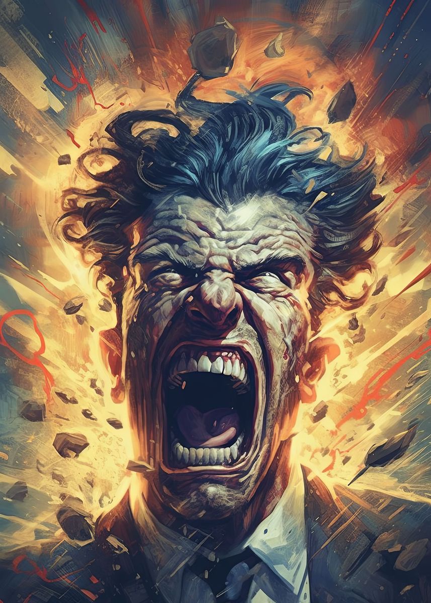 'Hatred and madness' Poster, picture, metal print, paint by NAMA | Displate