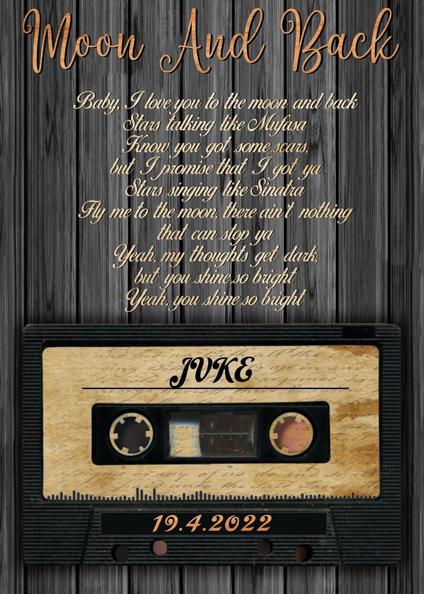 'moon and back jvke' Poster, picture, metal print, paint by Charlie ...