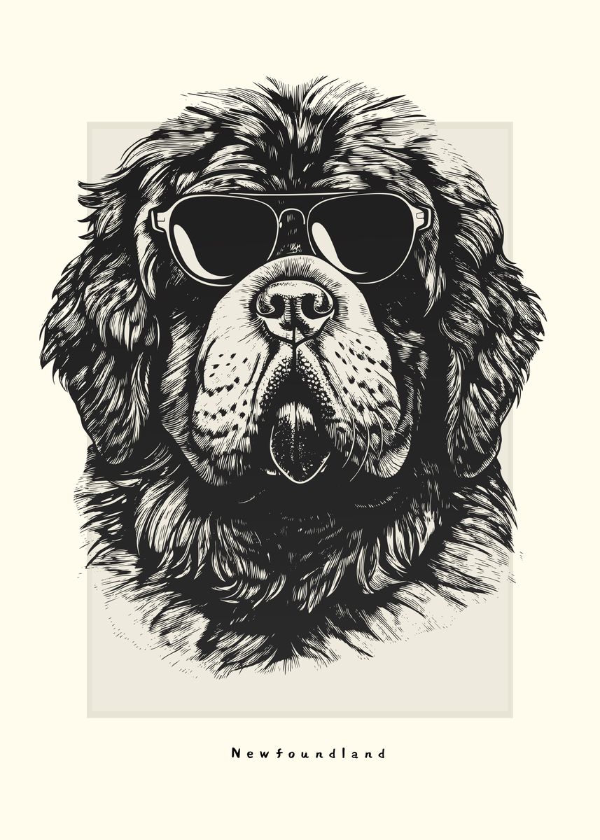 'Newfoundland Illustration' Poster, picture, metal print, paint by ...