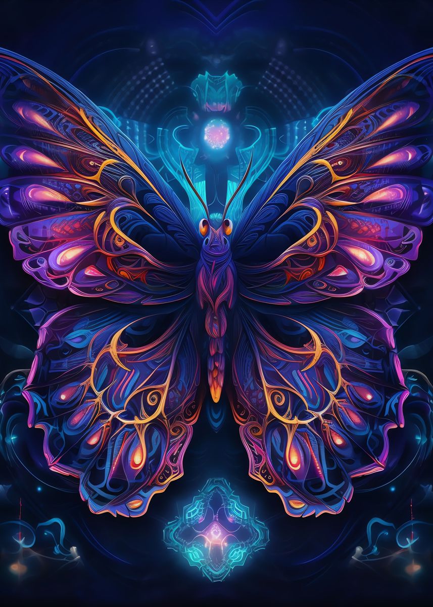 'Light Pattern Butterfly ' Poster, picture, metal print, paint by Abu ...