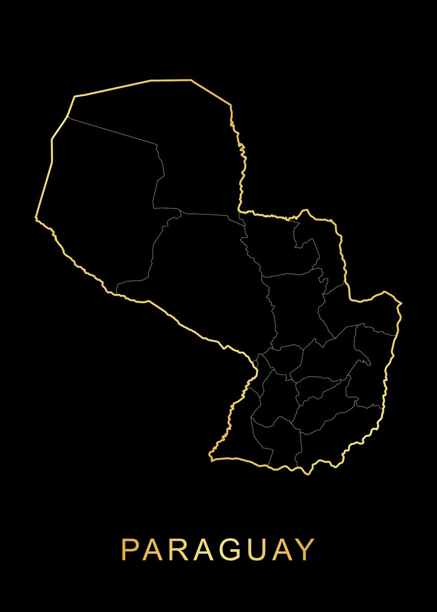 'Paraguay' Poster, picture, metal print, paint by Deeo | Displate