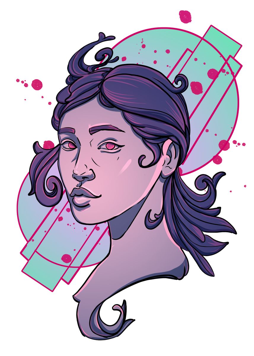 'Vaporwave Girl Colorful' Poster by Atanas Popovski | Displate