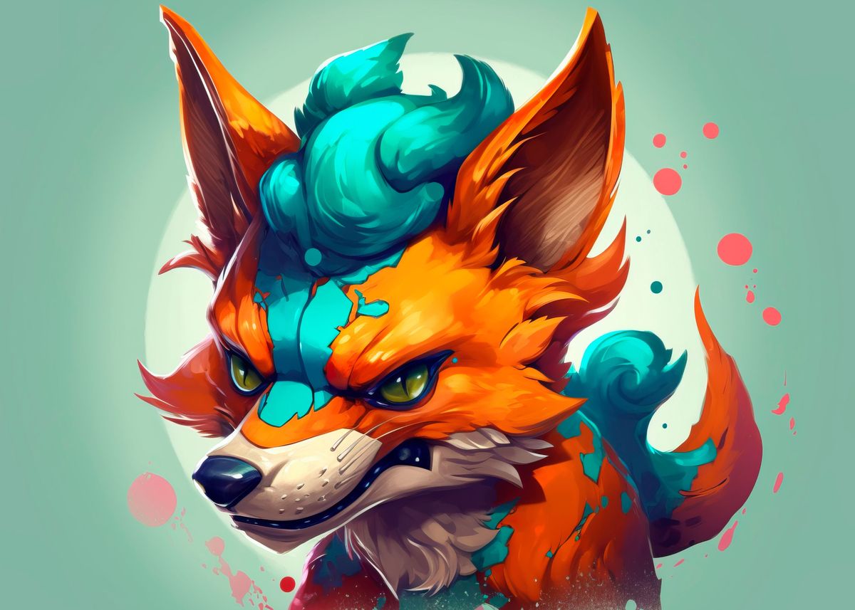 'Cartoon style of fox' Poster by HildaWarren Studio | Displate