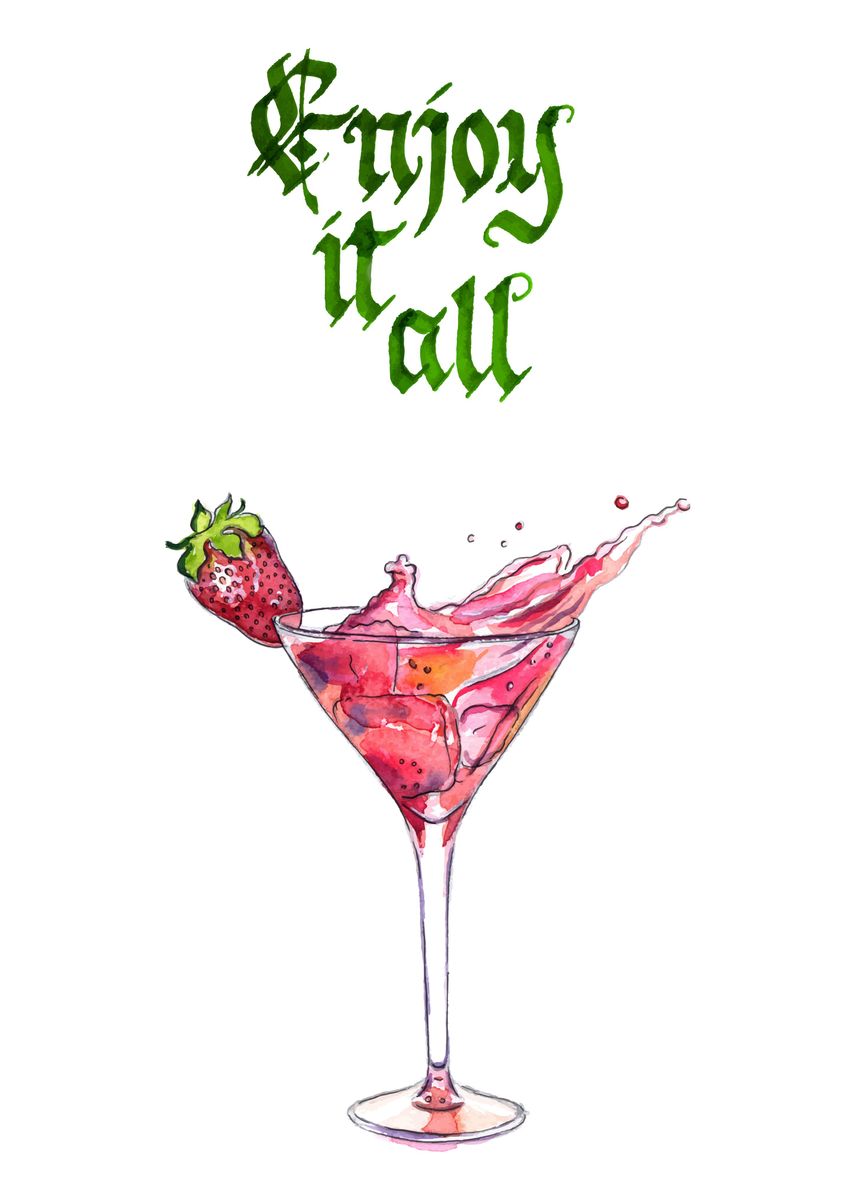 'Enjoy it all' Poster, picture, metal print, paint by Maryna Mykhalska ...