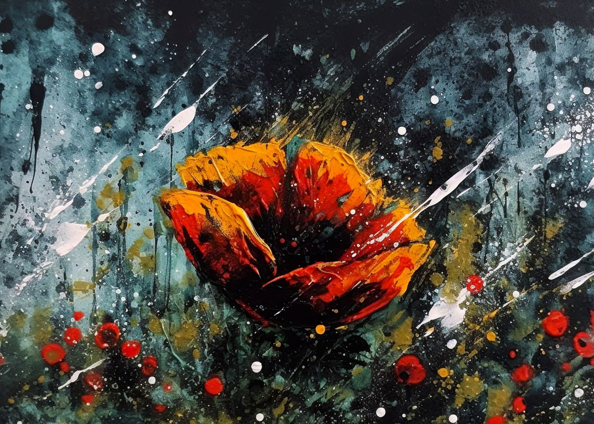 'Poppy Abstract' Poster by Quasarai | Displate