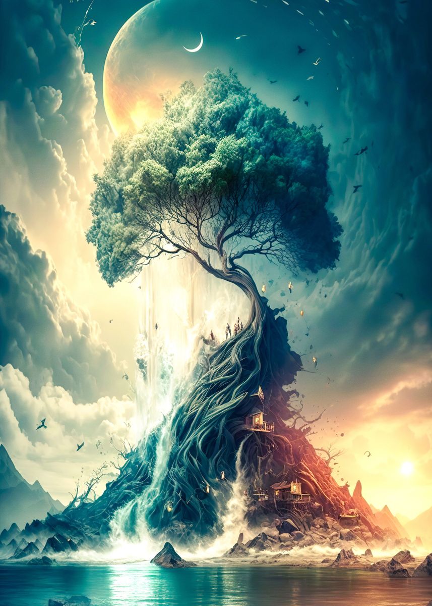 'Beautiful Tree' Poster, picture, metal print, paint by Angela Kawai ...