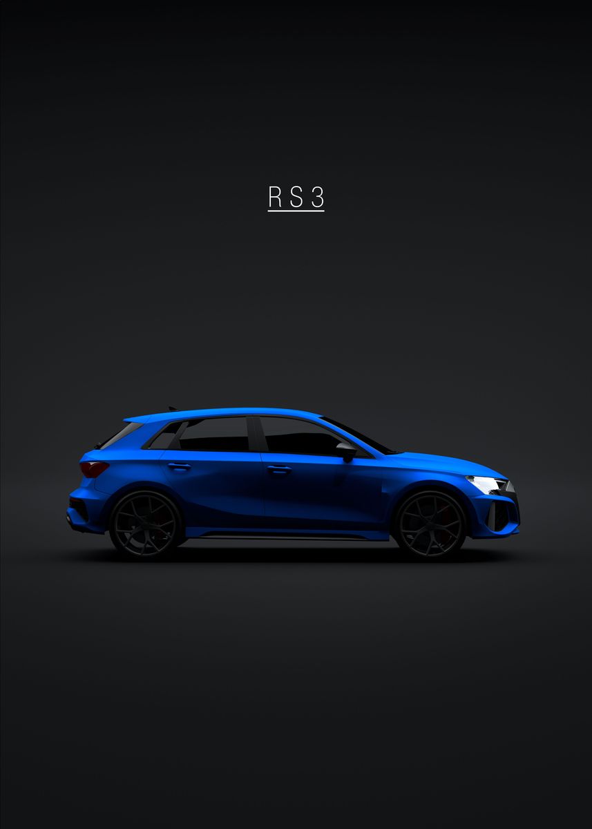 'Audi RS3 2021 8Y Blue' Poster by 21 MXM | Displate