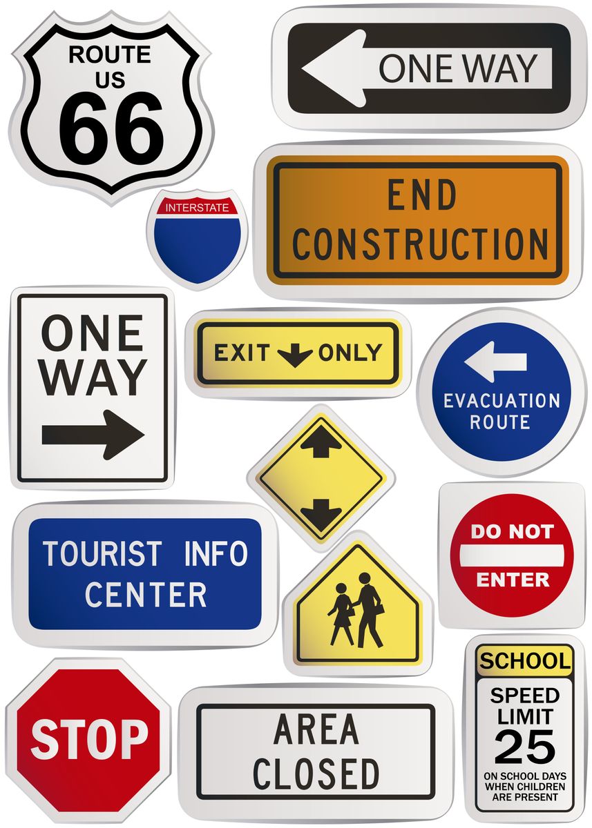 'American Road Signs Poster' Poster, picture, metal print, paint by ...