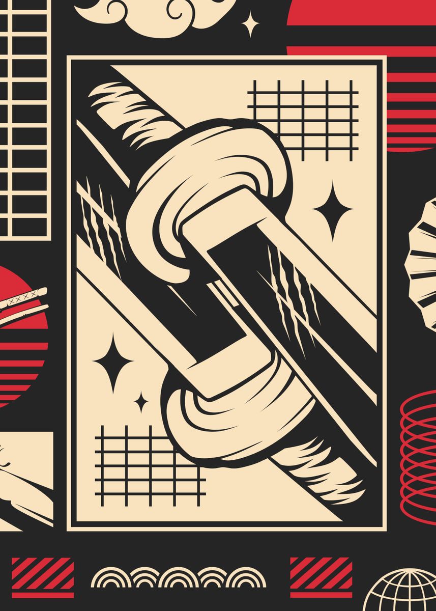 'Japan Sword Katana' Poster by XandYart | Displate