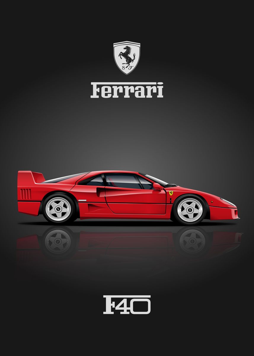 'Ferrari F40' Poster, picture, metal print, paint by Conceptual ...