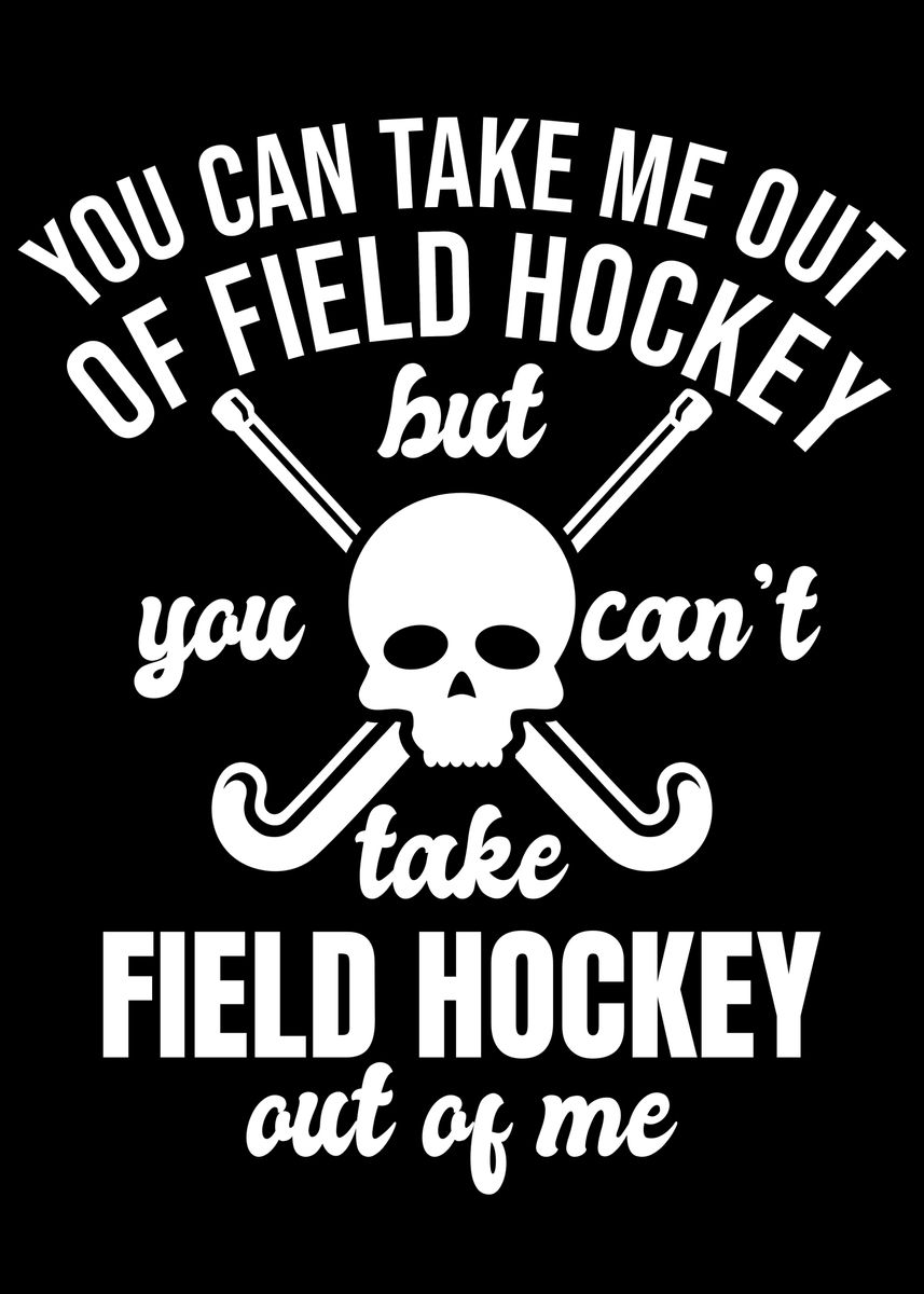 'Funny Field Hockey Skull' Poster, picture, metal print, paint by ...