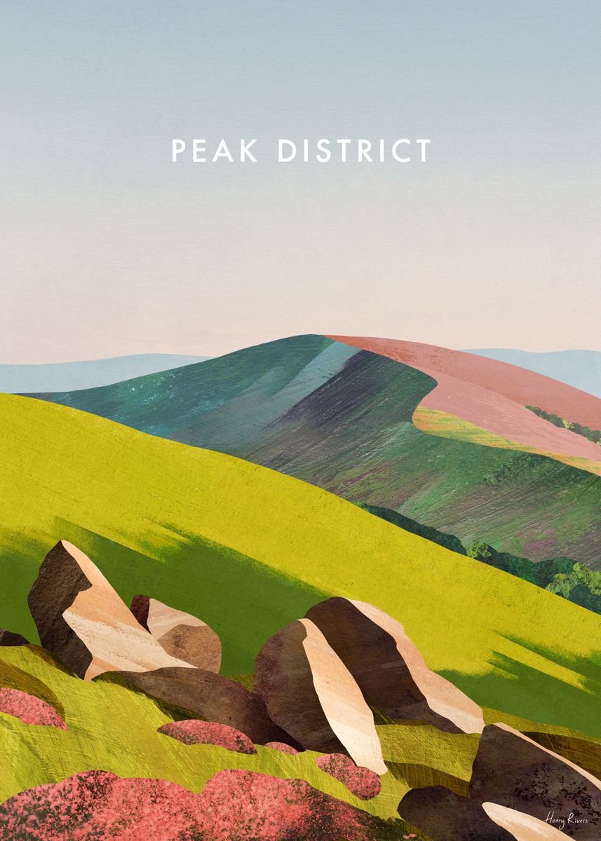 'Peak District England' Poster, picture, metal print, paint by Henry ...