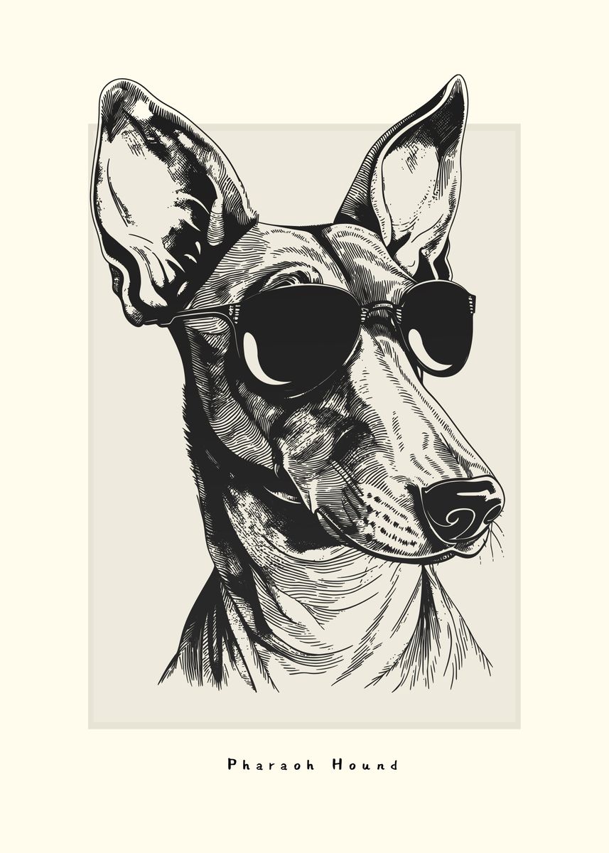'Pharaoh Hound Sketch' Poster, picture, metal print, paint by Rafael Dxgn | Displate