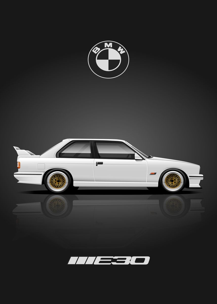 'BMW M3 E30' Poster, picture, metal print, paint by Conceptual ...