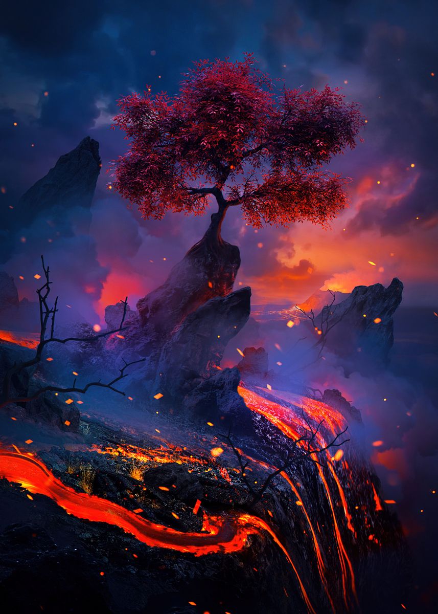 'Aesthetic Tree' Poster, picture, metal print, paint by Angela Kawai ...