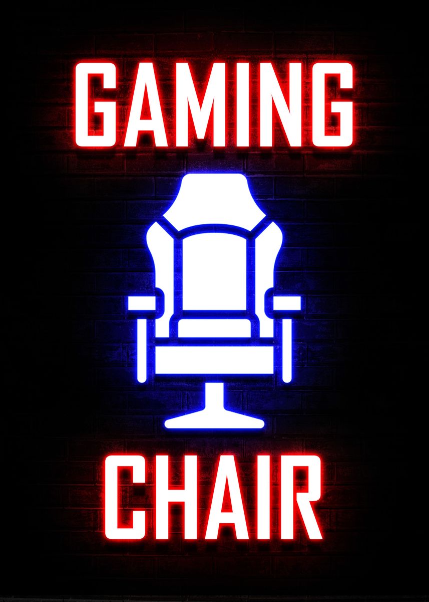 'Gaming Chair Neon Quotes' Poster, picture, metal print, paint by Black ...