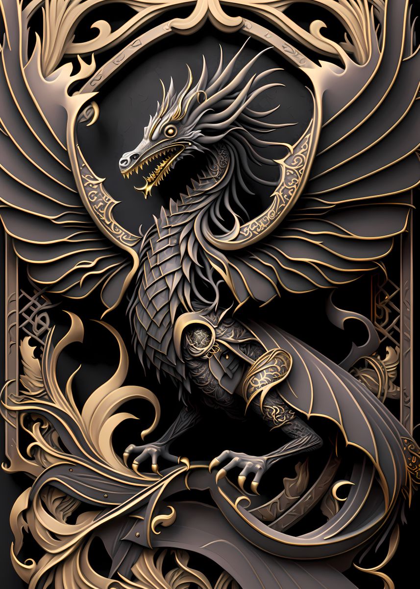 'Imperious Dragon Lord' Poster, picture, metal print, paint by Luong ...