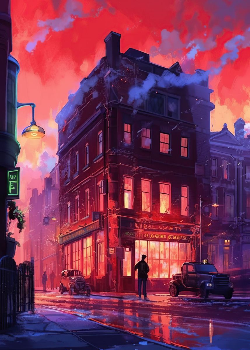 'London Retro Synthwave' Poster by Lentera | Displate