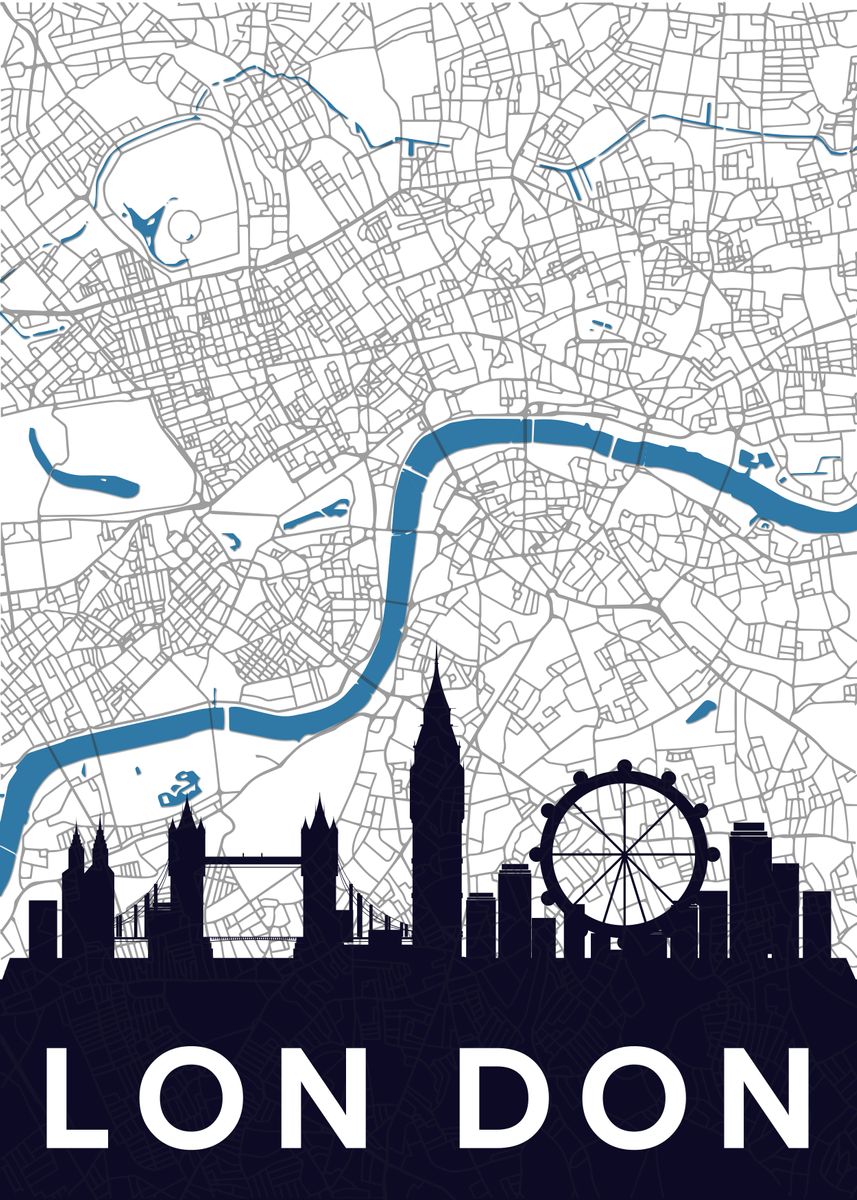 'Lon Don UK ' Poster, picture, metal print, paint by Urrutia German | Displate