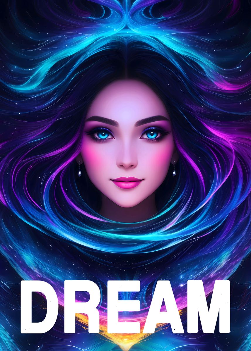 'Fantasy Dream Girl' Poster, picture, metal print, paint by Juka Arts ...