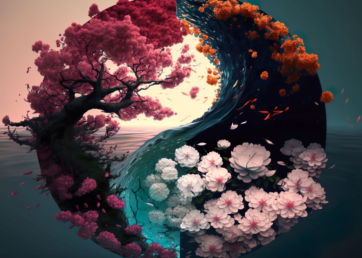 'Dynamic Yin and Yang' Poster by PrintYourDigitals | Displate