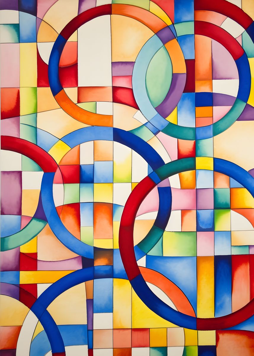 'Abstract Art Rings' Poster, picture, metal print, paint by Makadur ...