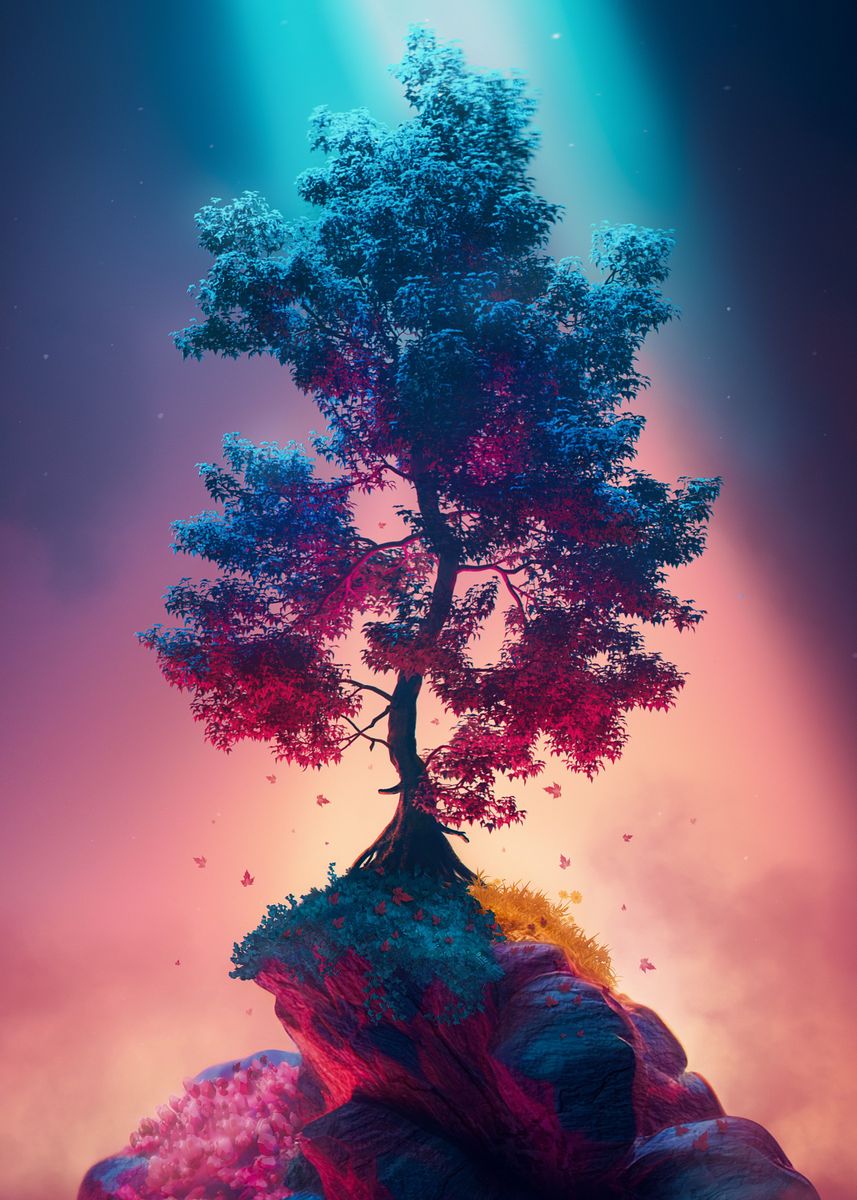 'Aesthetic Tree' Poster, picture, metal print, paint by Angela Kawai ...