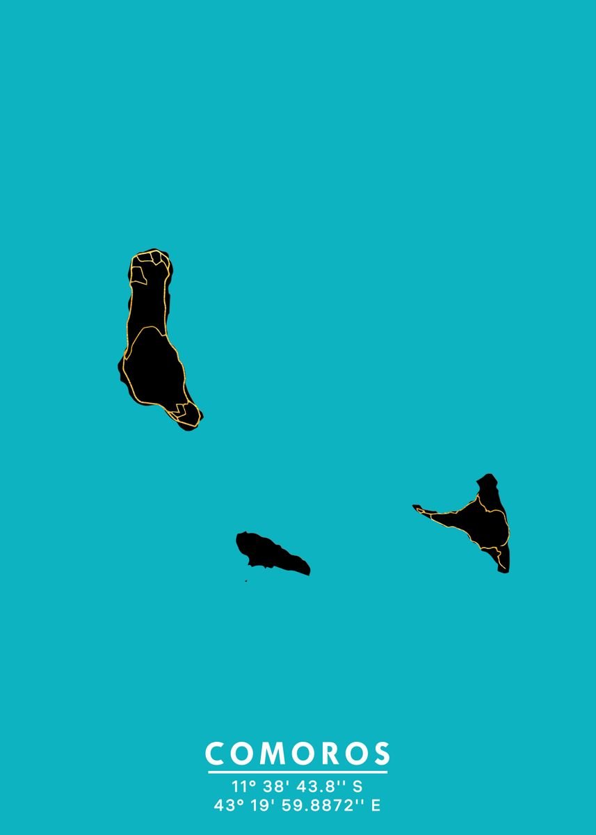 'Comoros' Poster, picture, metal print, paint by Clayborne Frank | Displate