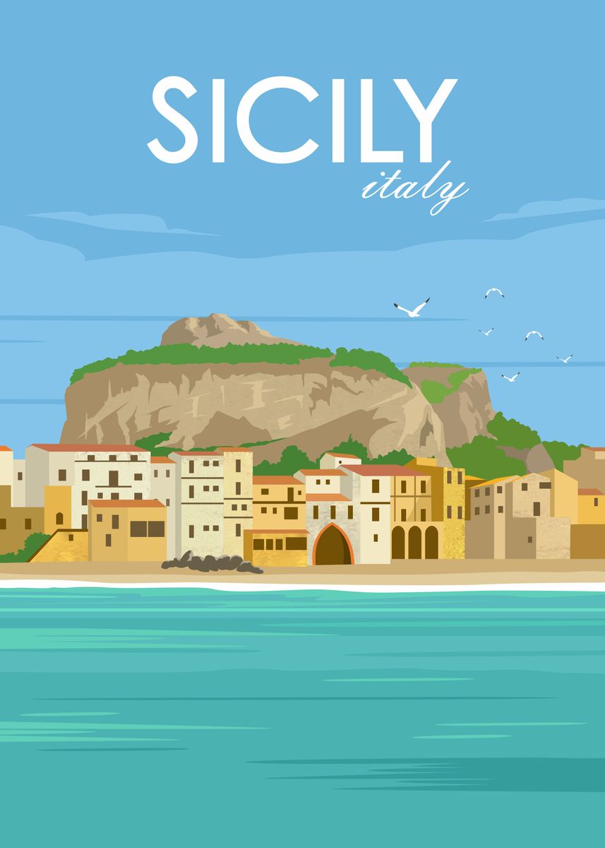 'Sicily italy' Poster, picture, metal print, paint by zulvikar | Displate