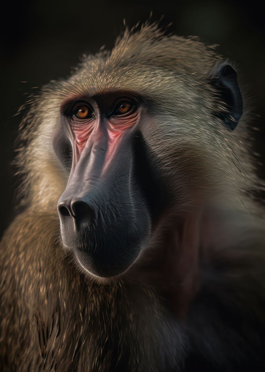 'Sociable baboon' Poster, picture, metal print, paint by Zooscape ...