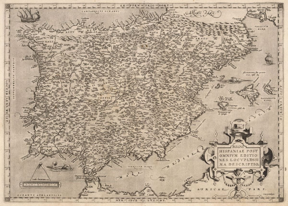 'Spain old Map' Poster by REAL VINTAGE | Displate