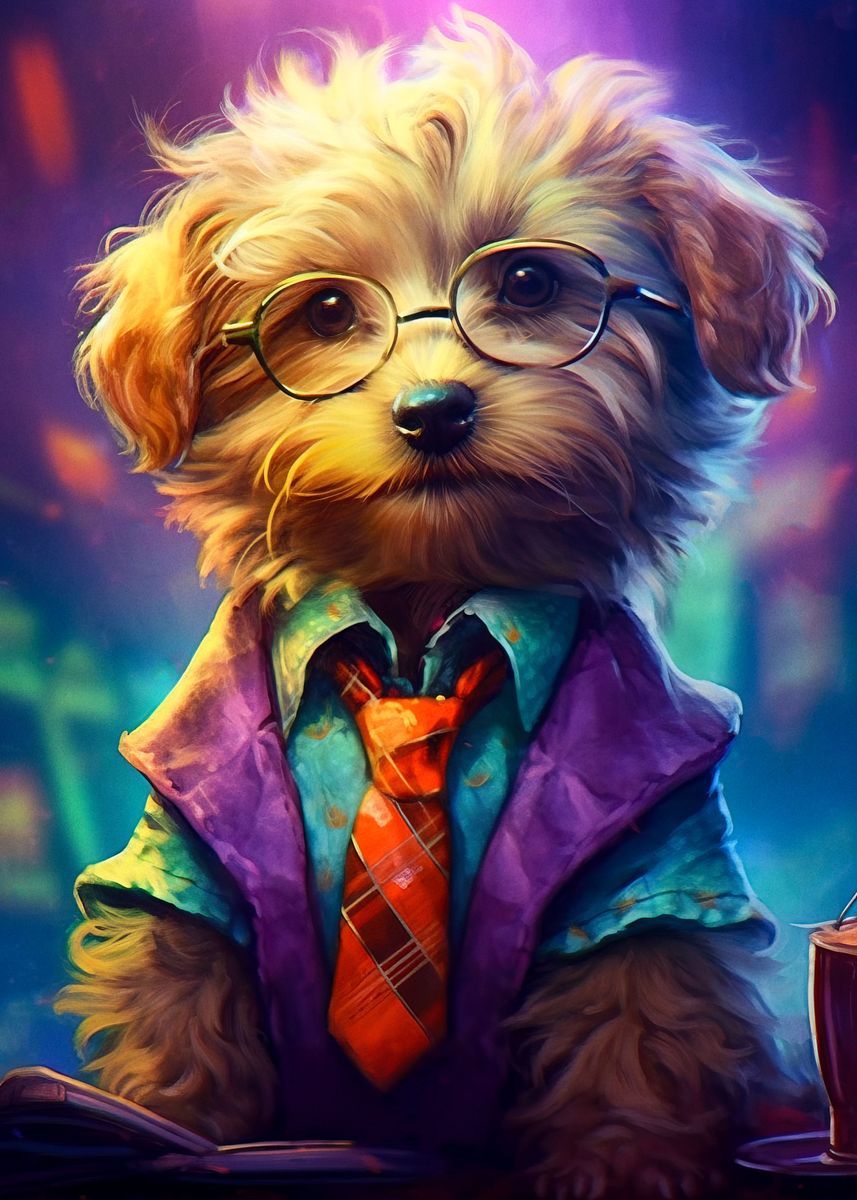 'Cute Tech Puppy' Poster, picture, metal print, paint by Steel Canvas ...