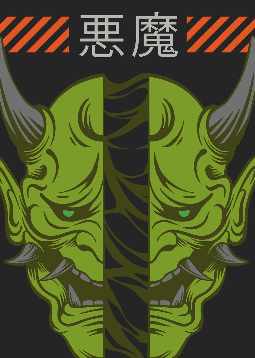 'Japan Demon Oni' Poster by XandYart | Displate