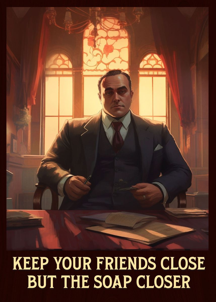 'Funny Bathroom Mafia Art' Poster, picture, metal print, paint by ...