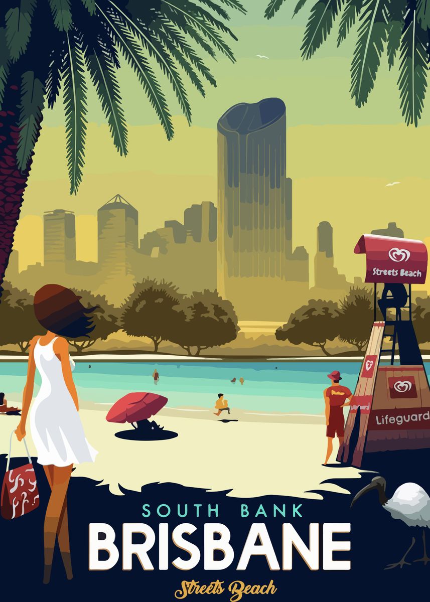 'Travel to brisbane' Poster, picture, metal print, paint by Leonardo ...