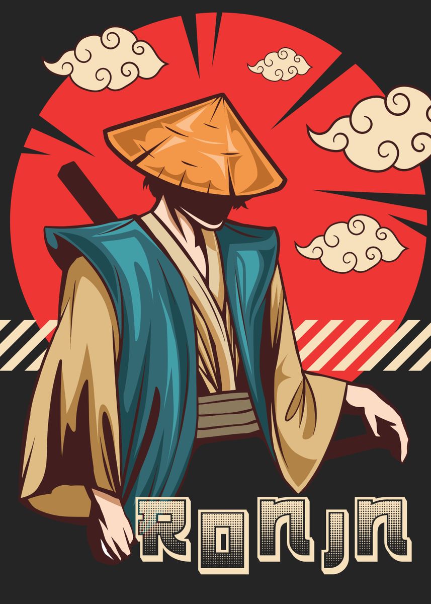 'Japan Ronin' Poster, picture, metal print, paint by XandYart | Displate