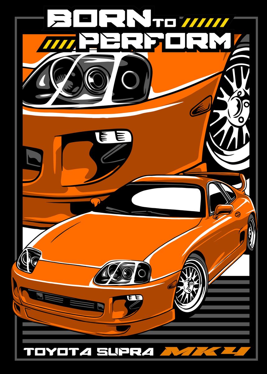 'Toyota Supra MK4' Poster, picture, metal print, paint by Iqbal harris ...