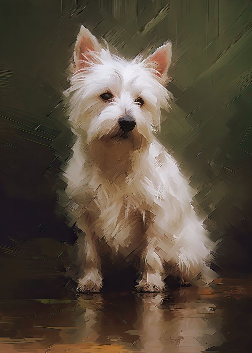 'Westie 2' Poster, picture, metal print, paint by Michael Strevens | Displate